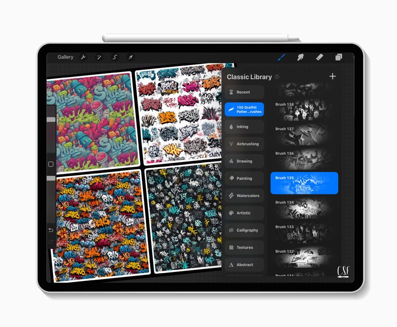 150 Procreate Graffiti Pattern Brushes for Urban Street Art, Bold ...