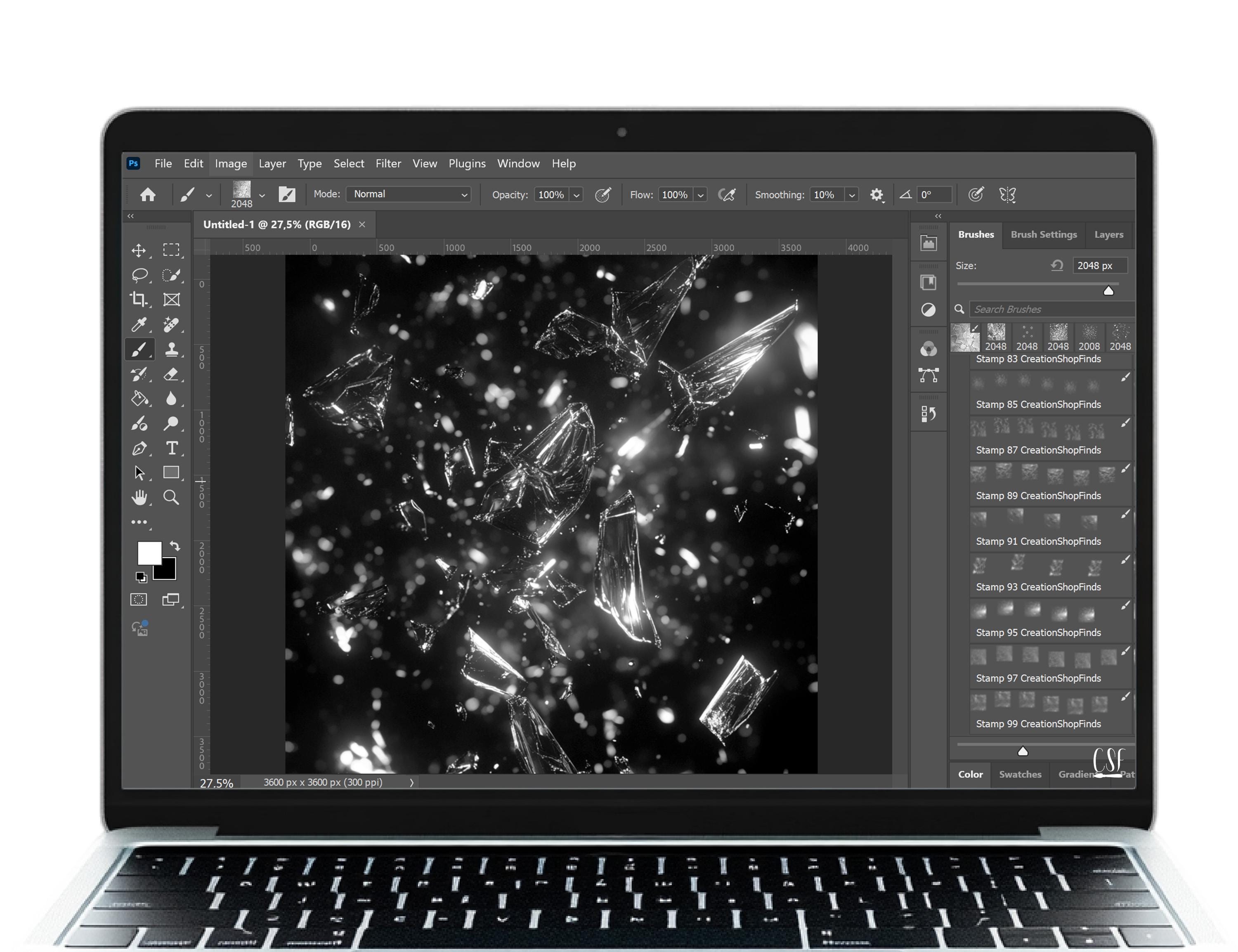 100 Photoshop Broken Glass Stamps for Realistic Shattered Effects ...