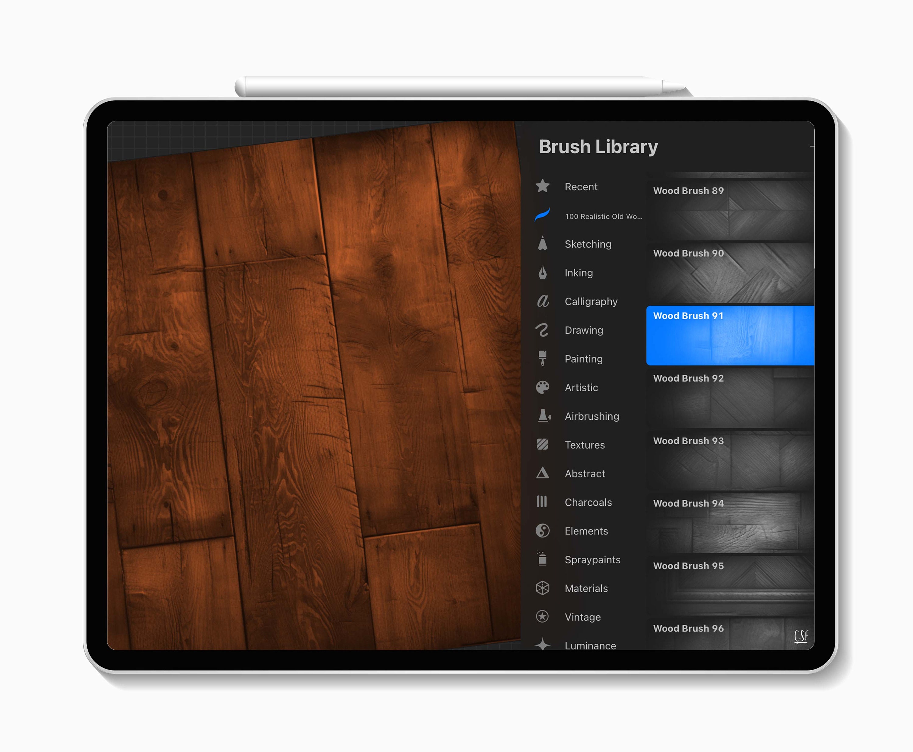 100 Realistic Old Wood Texture Procreate Brushes, Seamless Texture ...