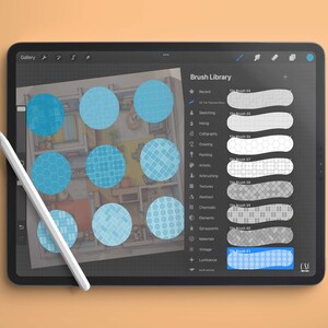 50 Procreate Tile Texture Brushes, Procreate Tile, Mosaic Brush ...