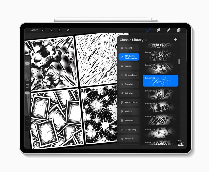 150 Procreate Comic Book Pattern Brushes – Retro Pop Art, Halftone ...