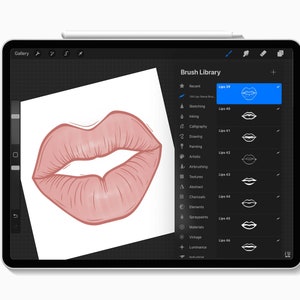 100 Procreate Lips Stamp, Lips Stamp Set, Procreate Face, Procreate Lip ...