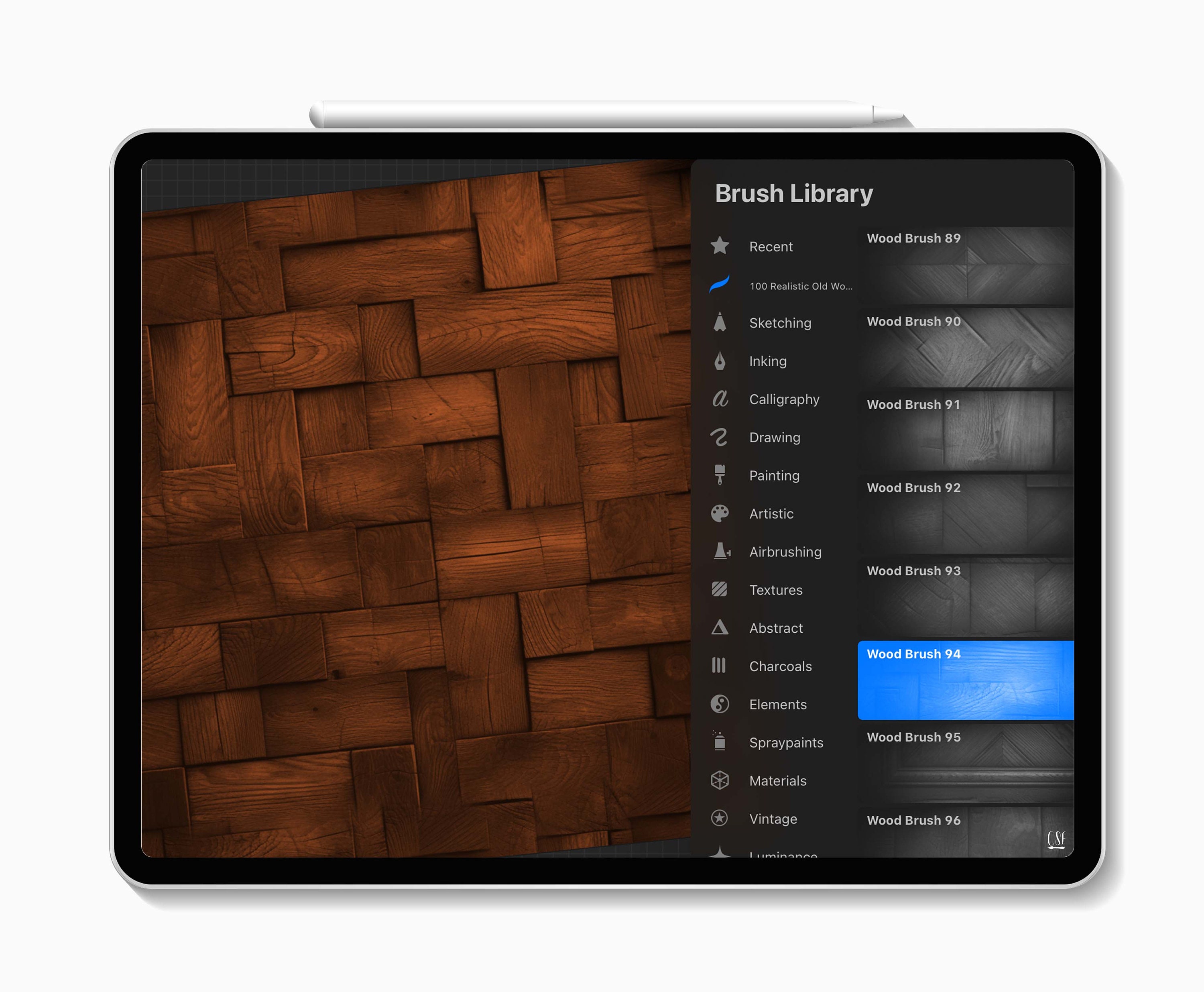 100 Realistic Old Wood Texture Procreate Brushes, Seamless Texture ...