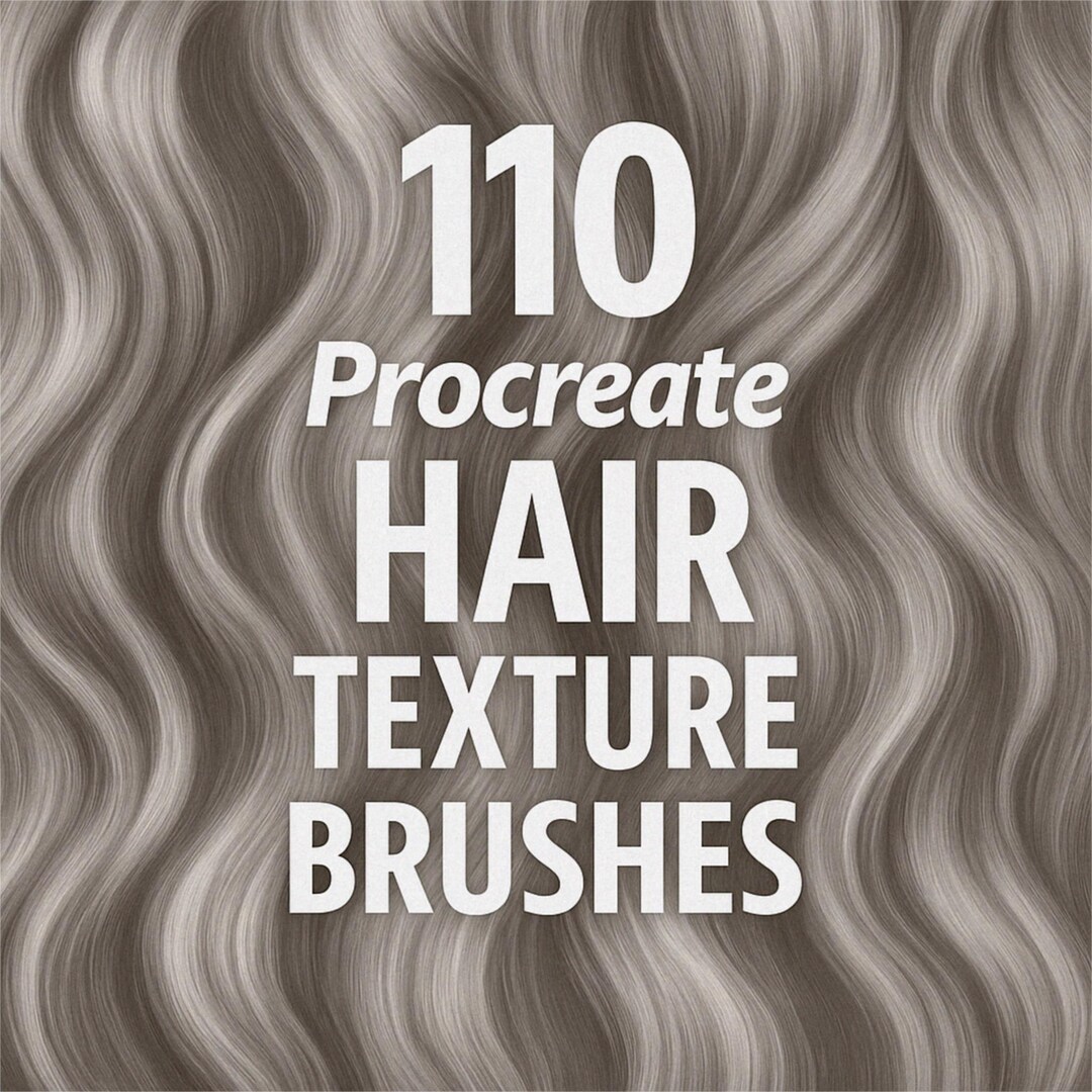 110 Realistic Hair Texture Procreate Brushes, Procreate Hair Brush ...