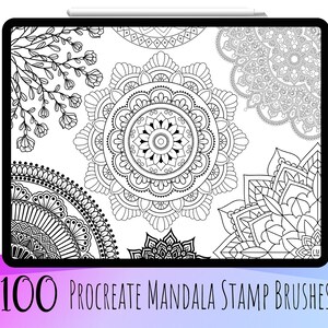 100 Procreate Mandala Stamp Brushes Mandala Stamp Set - Etsy