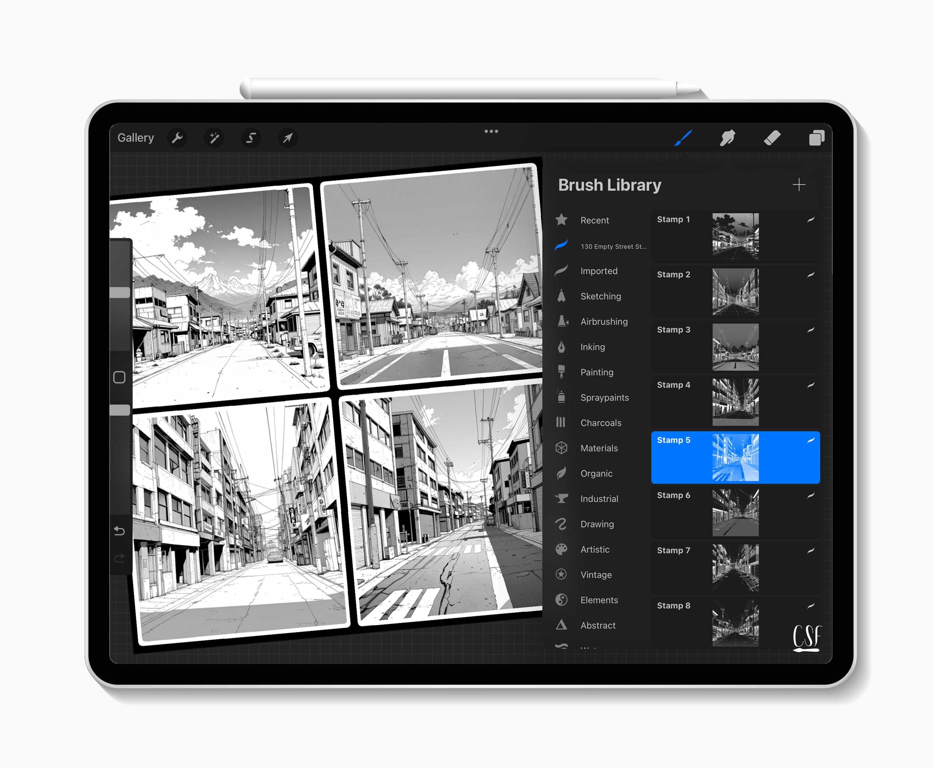 130 Procreate Empty Street Stamps, Anime Background, Urban Scene ...