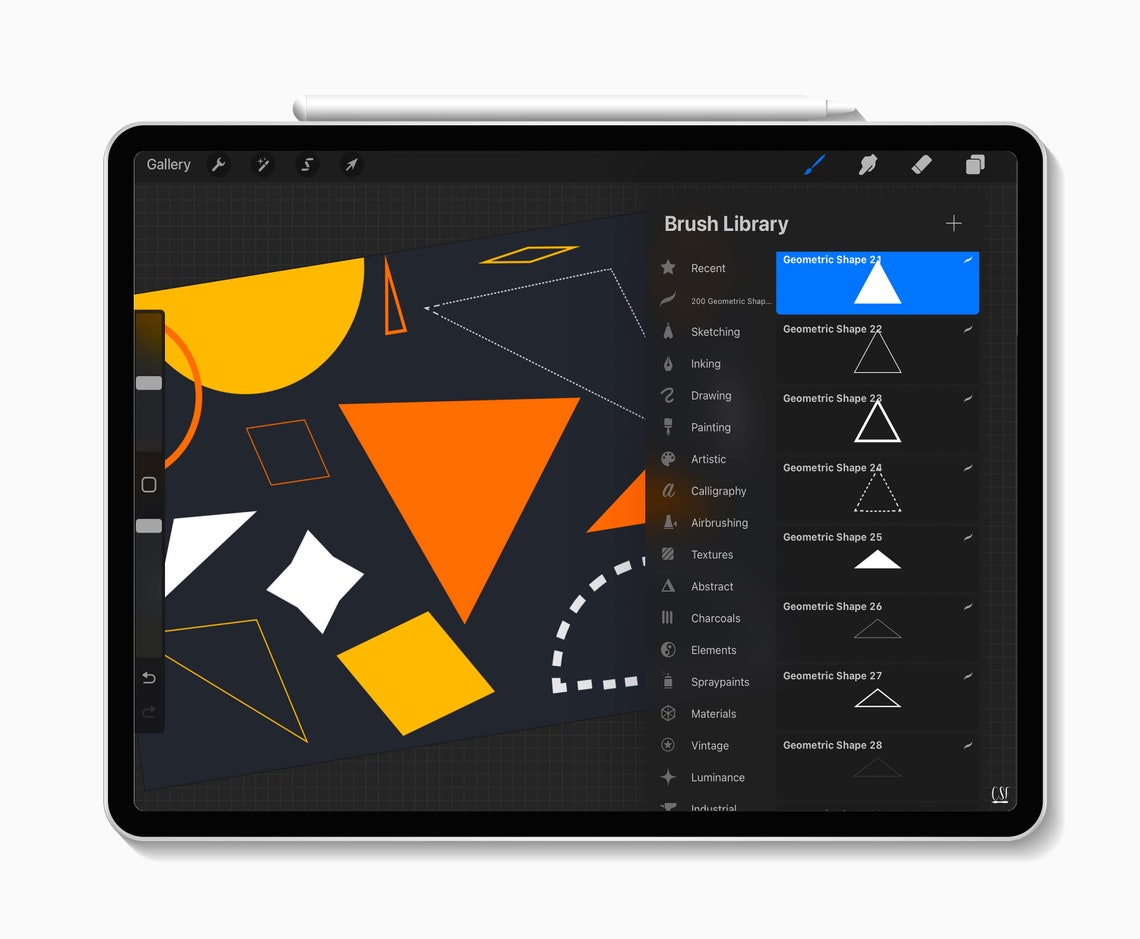 200 Geometric Shape Stamp Brushes Geometric Shape Stamp Set - Etsy