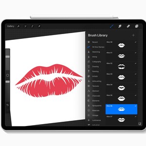 50 Procreate Kiss Stamp, Kiss Stamp Set, Procreate Kissing, Procreate ...