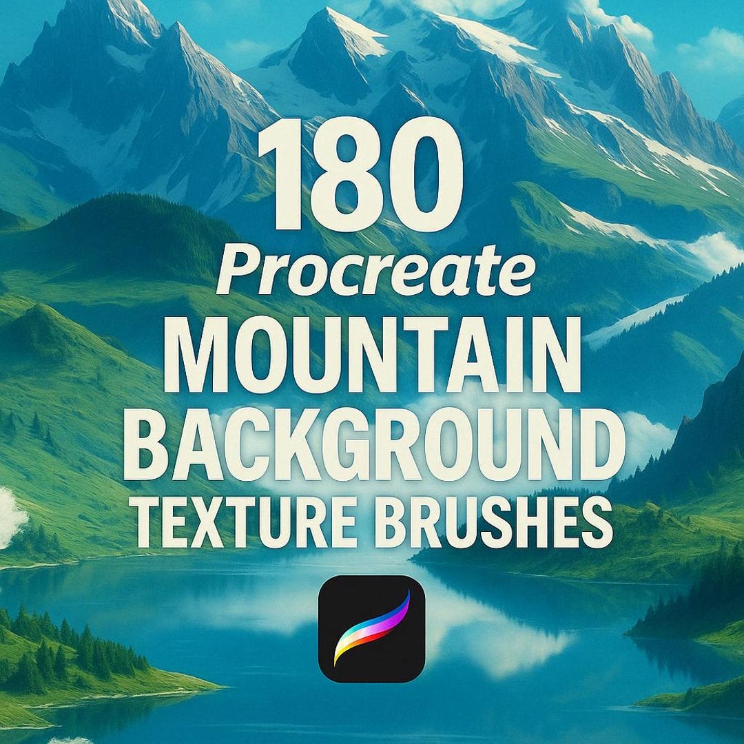 180 Procreate Mountain Texture Brushes, Mountain Landscape, Procreate Background, Nature Brush ...