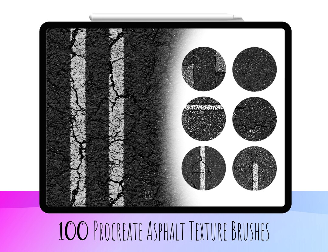 100 Procreate Asphalt Texture Brushes, Procreate Background, Road ...