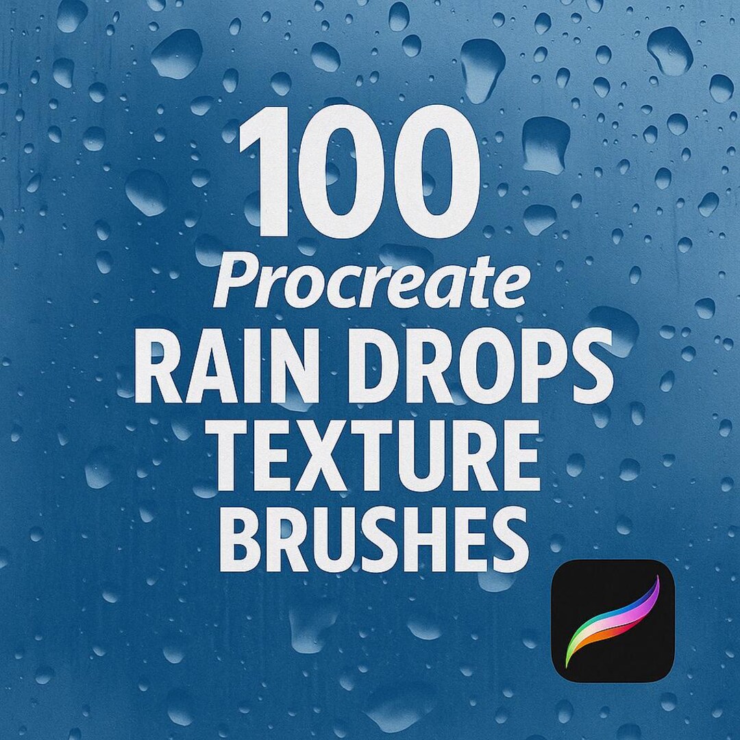 100 Realistic Rain Drops Procreate Brushes, Procreate Drizzle,procreate ...