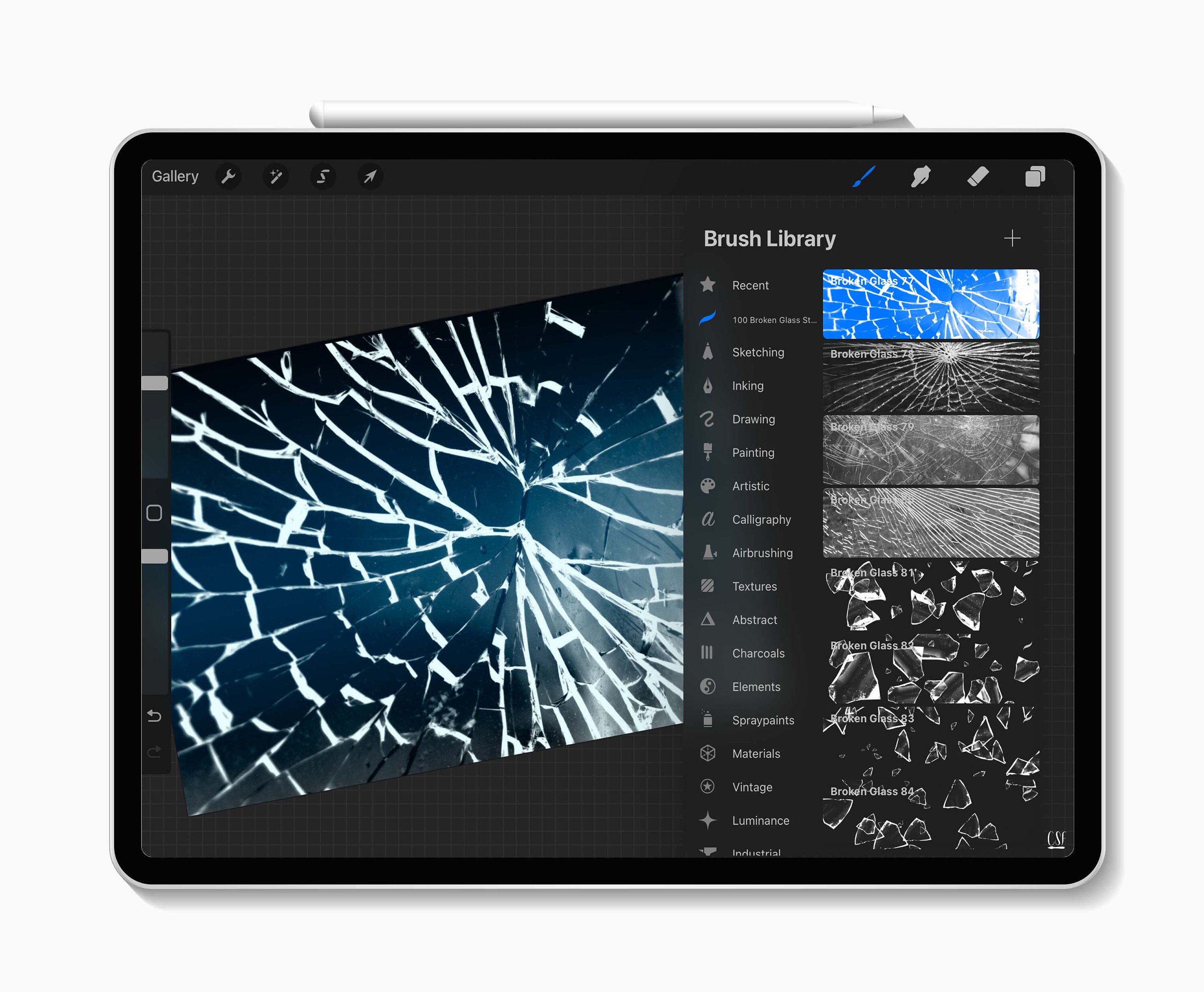 100 Procreate Broken Glass Stamp Brushes,broken Glass Stamp,glass Procreate,broken Mirror ...