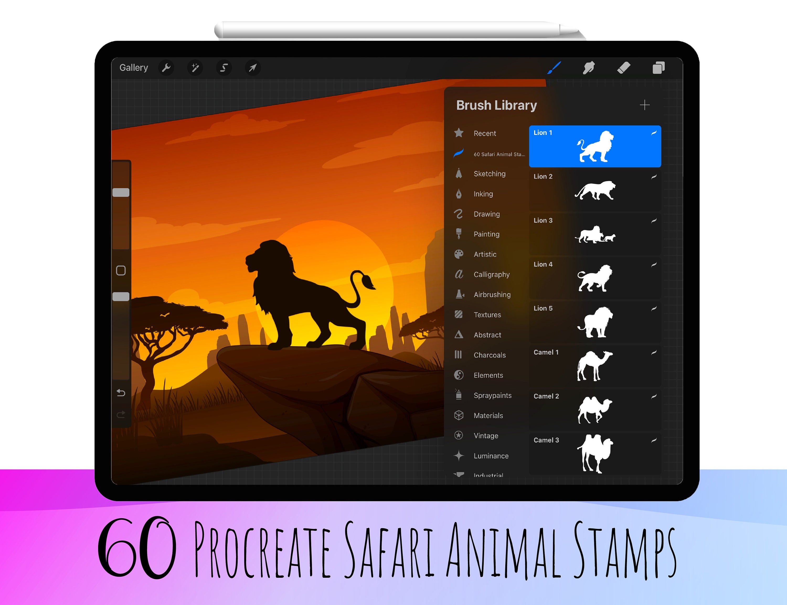 60 Procreate Safari Animal Stamp Brushes, Procreate Safari, Safari ...