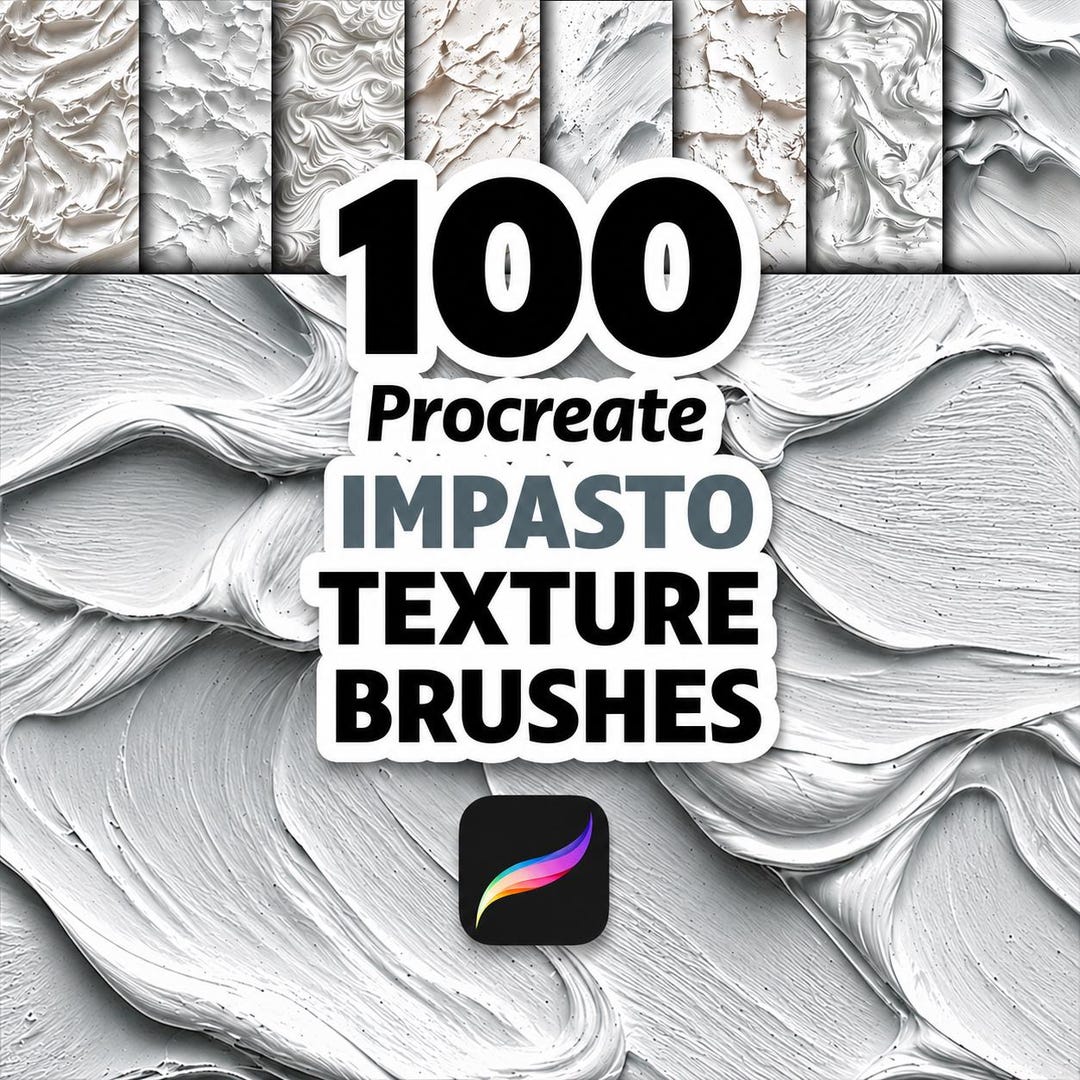 100 Procreate Impasto Brush, Procreate Texture,seamless Procreate ...