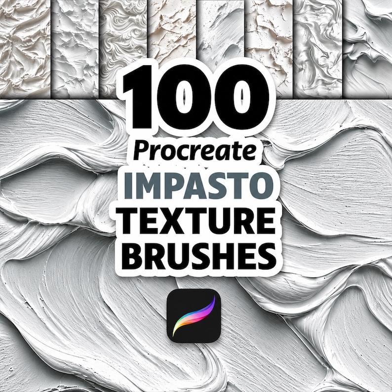 100 Procreate Impasto Brush, Procreate Texture,seamless Procreate ...