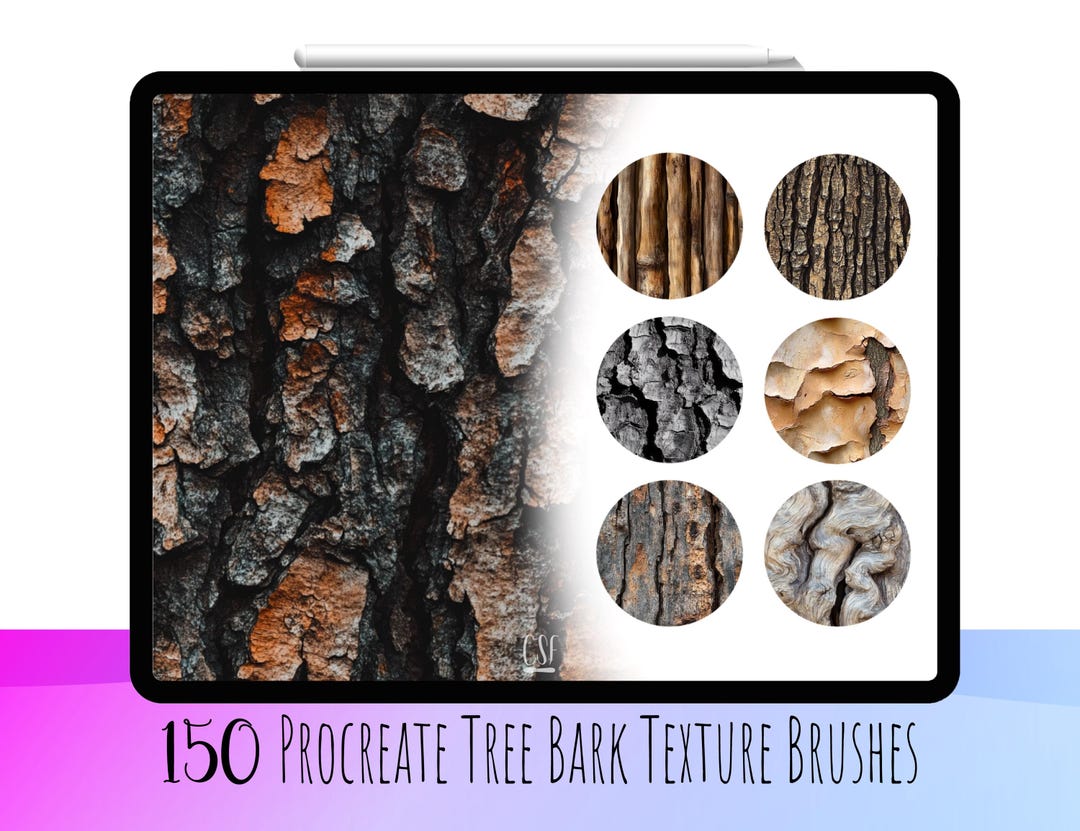 150 Procreate Tree Bark Texture Brushes, Tree Texture, Wood Texture ...