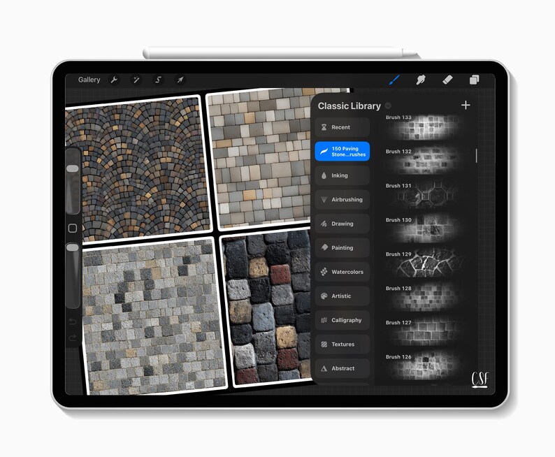 150 Procreate Paving Stone Texture Brushes for Realistic Ground ...