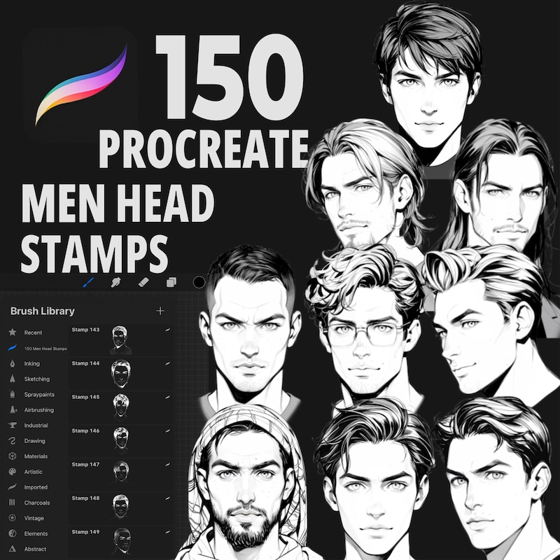 Male Face Digital - Etsy