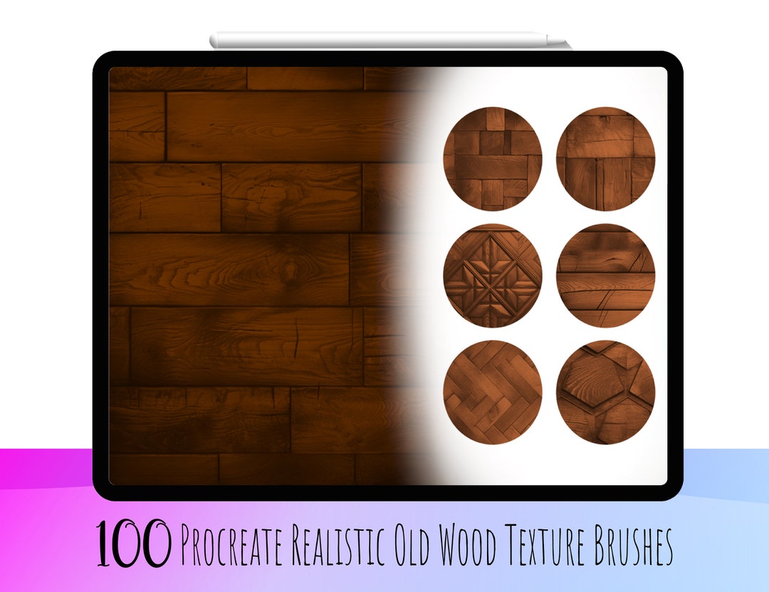 100 Realistic Old Wood Texture Procreate Brushes Seamless - Etsy