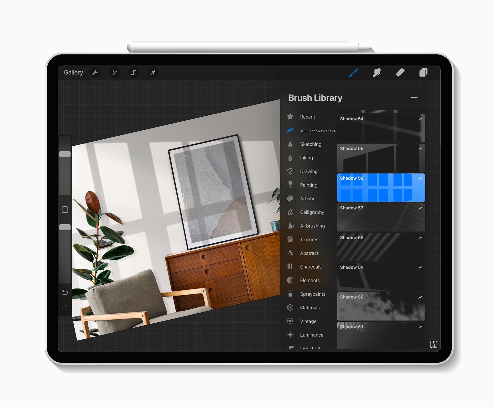 100 Procreate Shadow Stamp Brushes, Shadow Stamp Set, Shadow Brushes, Window Shadow Procreate ...