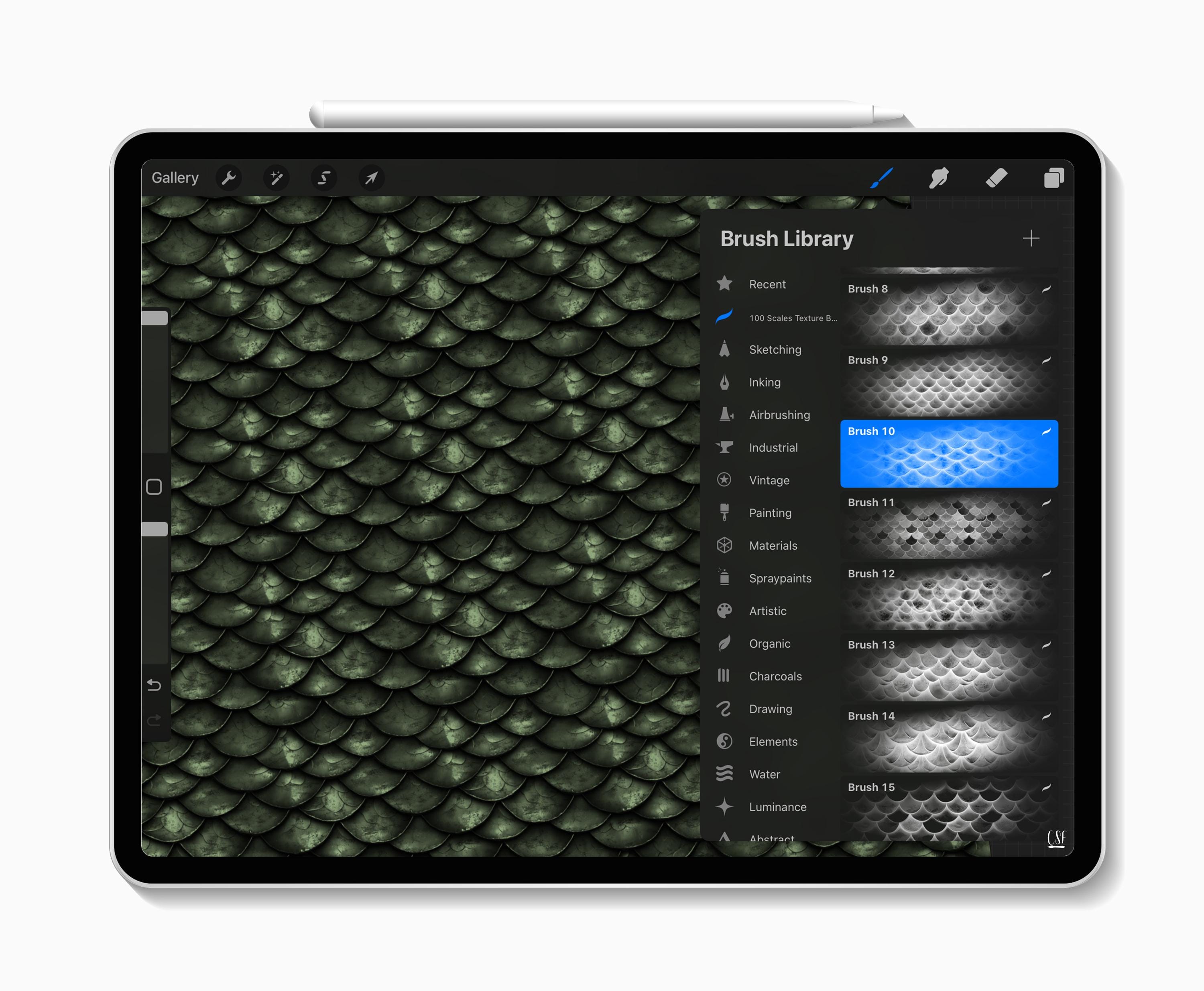 100 Scale Procreate Brushes, Mermaid Scale Brush, Fish Scale Brush ...