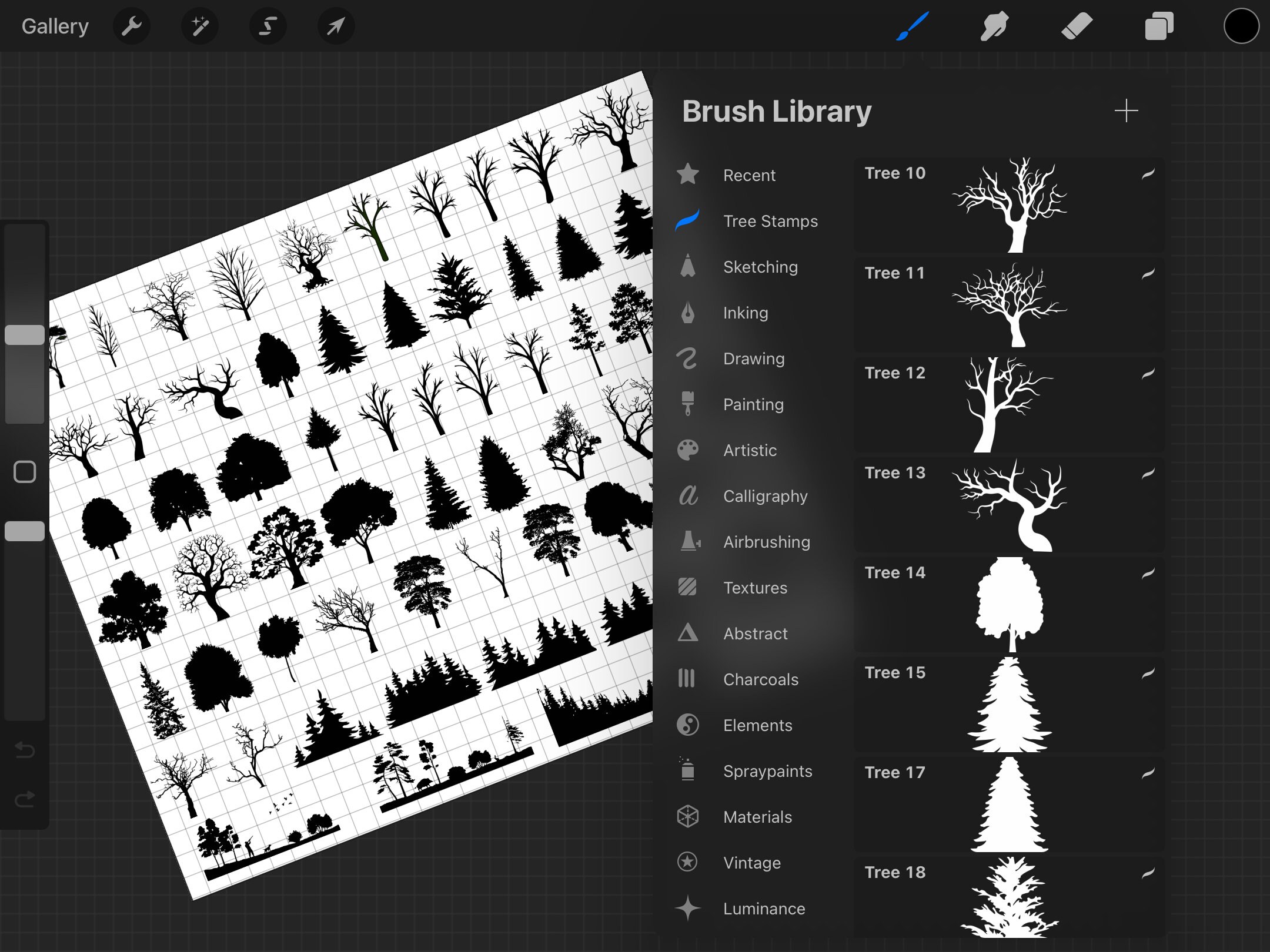 60 Procreate Tree Stamp Brushes Trees Stamp Settree - Etsy