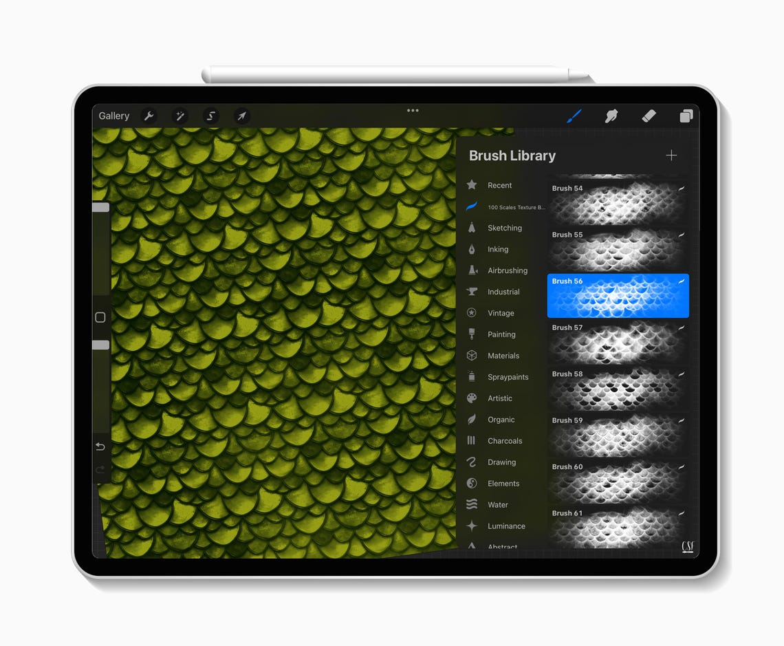 100 Scale Procreate Brushes, Mermaid Scale Brush, Fish Scale Brush ...