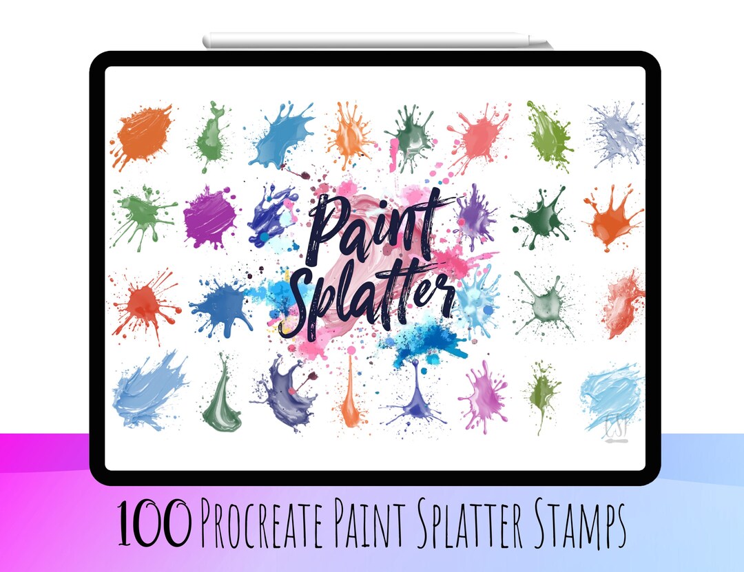 100 Procreate Splatter Stamp Brushes, Paint Splatter, Ink Splatter ...