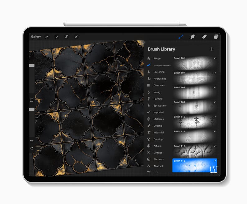 150 Procreate Gothic Texture Brushes, Dark Texture, Gothic Pattern ...