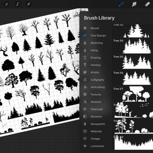 60 Procreate Tree Stamp Brushes, Trees Stamp Set,tree Brushes,procreate ...