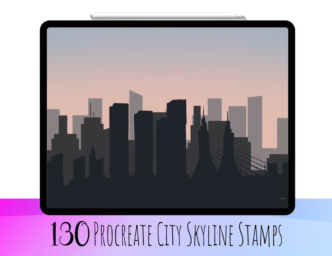 130 Procreate City Skyline Stamp Brushes, City Skyline, City Skyline ...