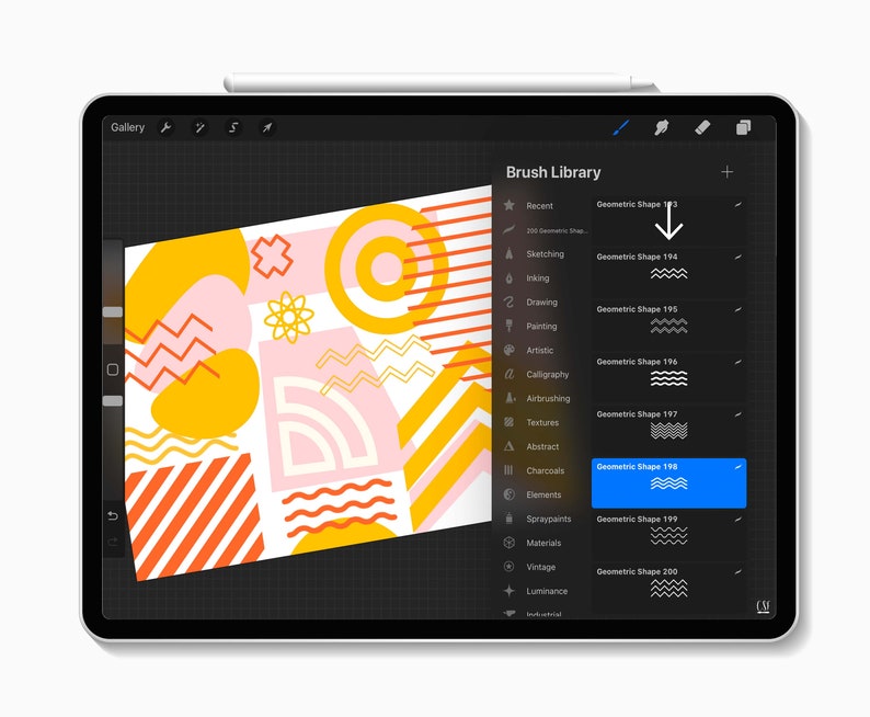 200 Geometric Shape Stamp Brushes Geometric Shape Stamp Set - Etsy