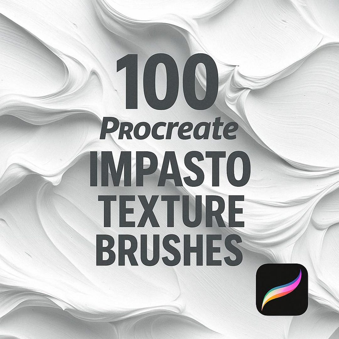 100 Procreate Impasto Brush, Procreate Texture,seamless Procreate ...