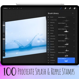 100 Procreate Splash Stamp Brushes, Splatter Procreate, Ripple Stamp ...