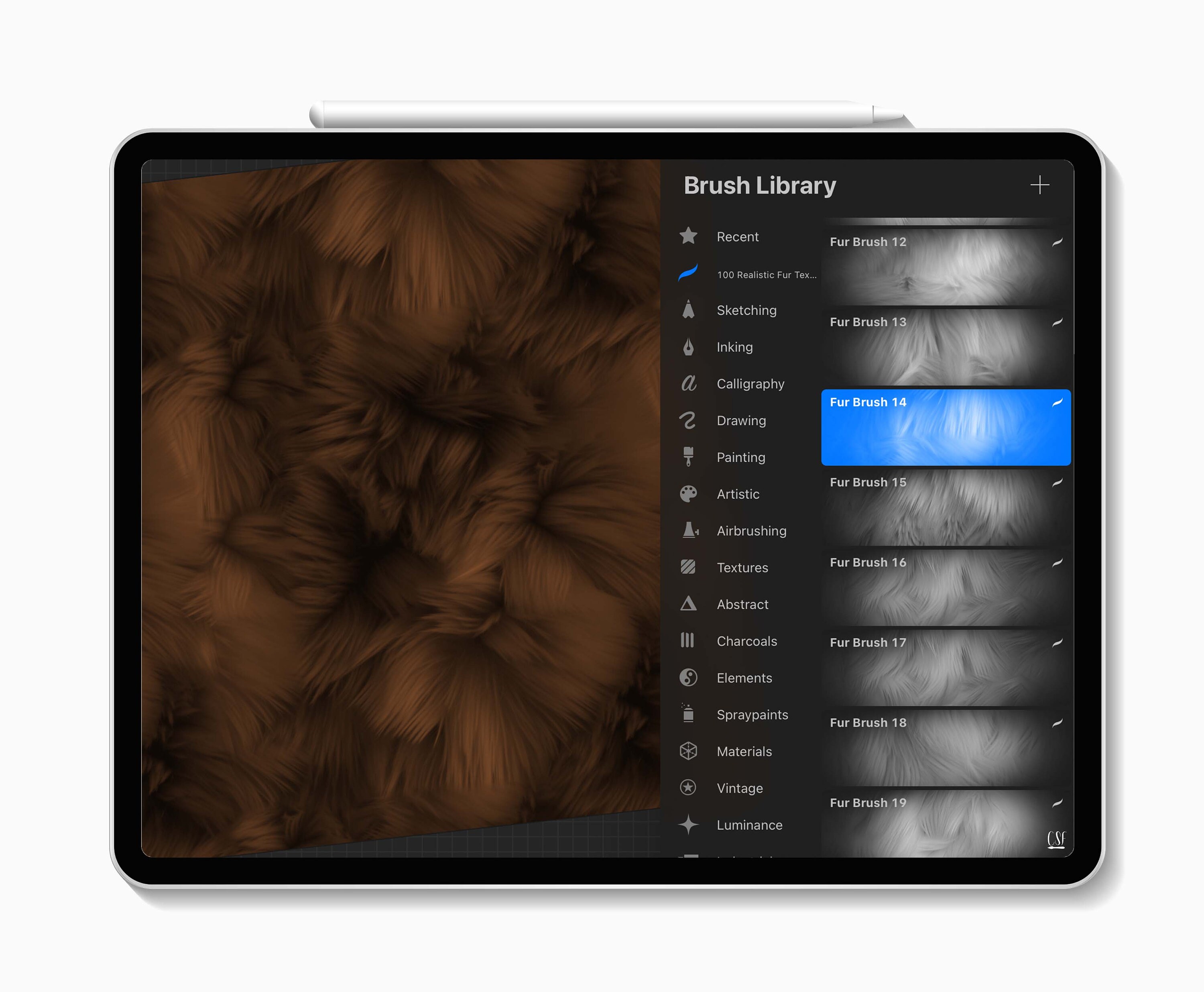 100 Procreate Realistic Fur Brush, Animal Hair Brush, Animal Fur Brush ...