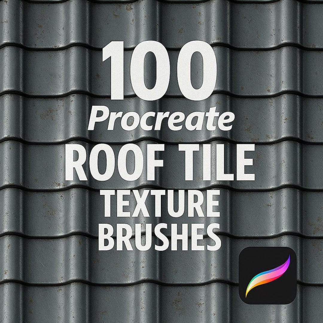 100 Realistic Roof Tile Texture Procreate Brushes, Roof Texture ...