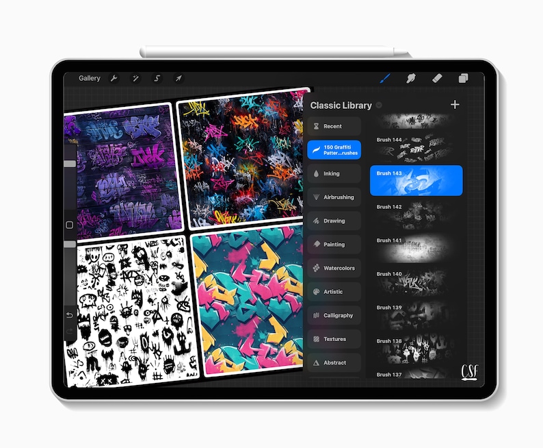 150 Procreate Graffiti Pattern Brushes for Urban Street Art, Bold ...