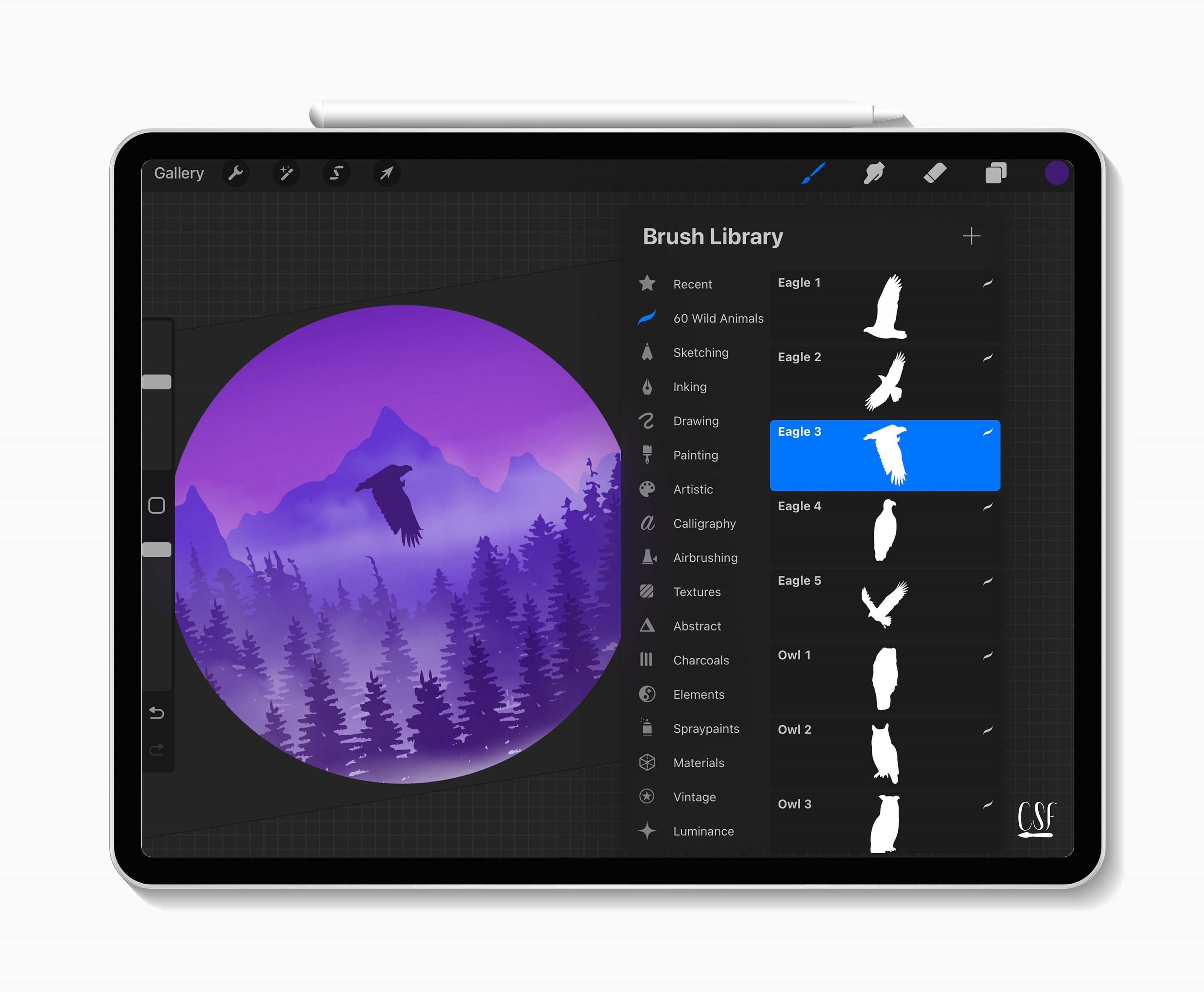60 Procreate Wild Animal Stamp Brushes, Forest Animal Stamp Set, Animal ...