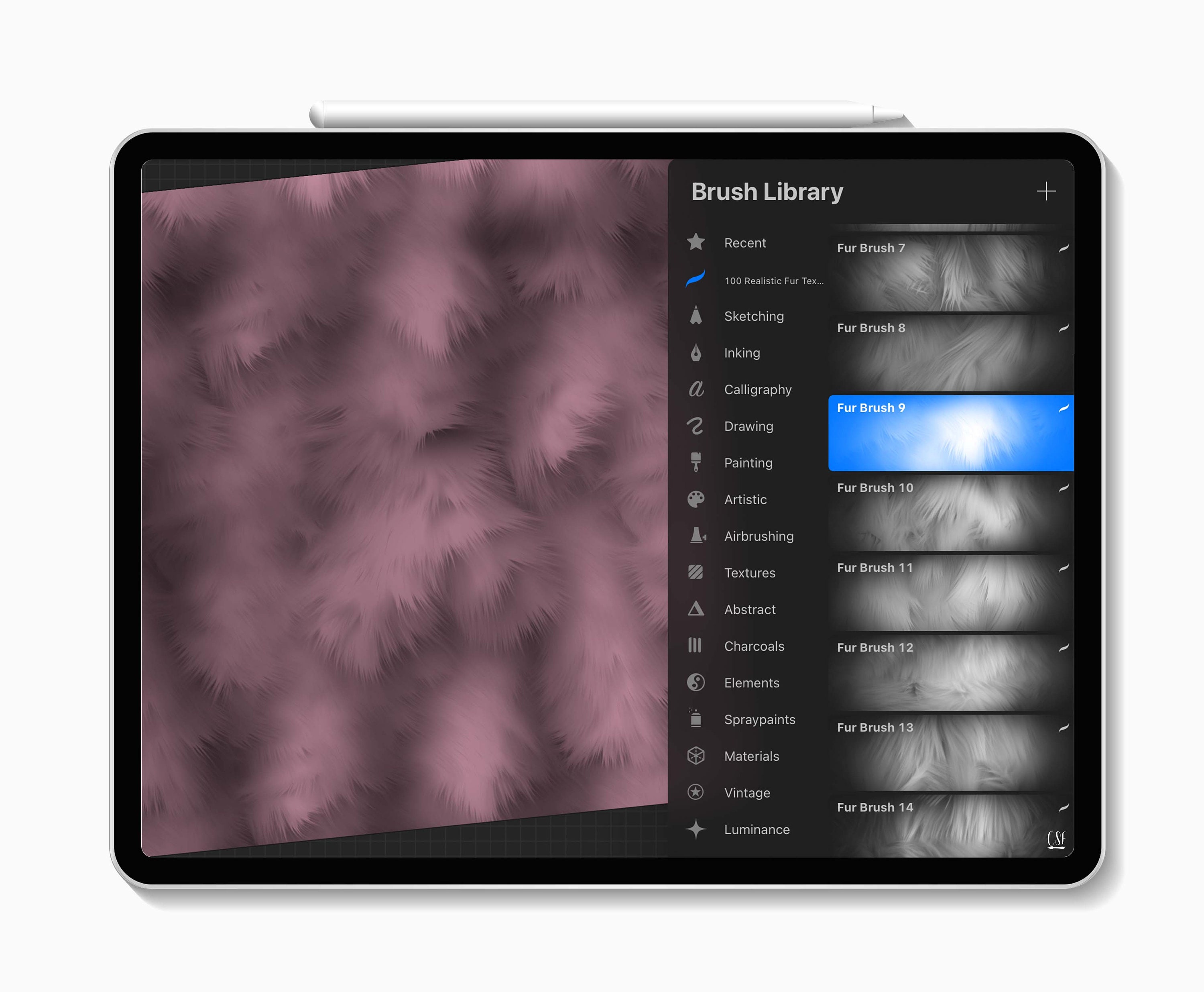 100 Procreate Realistic Fur Brush, Animal Hair Brush, Animal Fur Brush, Fluffy Brushes, Fur ...