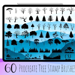 60 Procreate Tree Stamp Brushes Trees Stamp Settree - Etsy