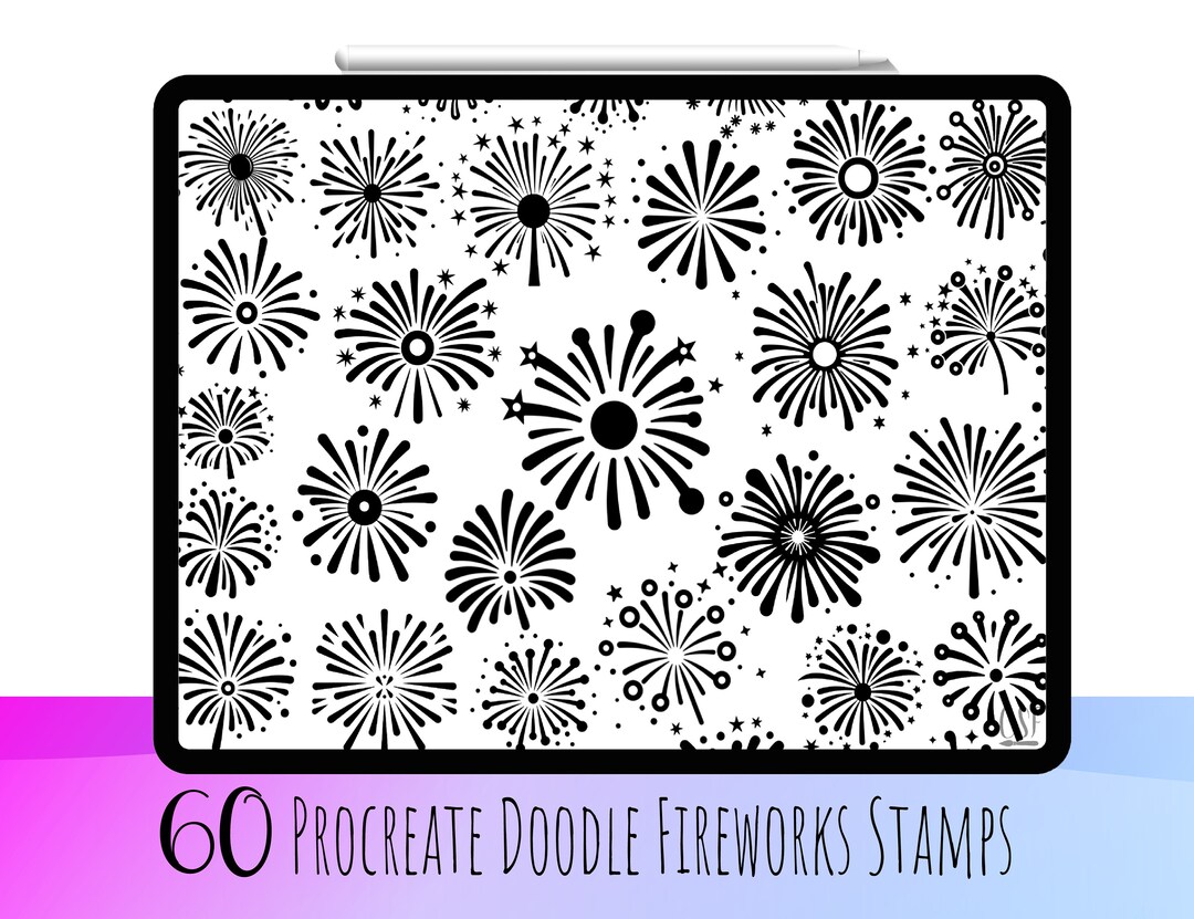 60 Procreate Fireworks Stamp Brushes Fireworks Stamp Set - Etsy