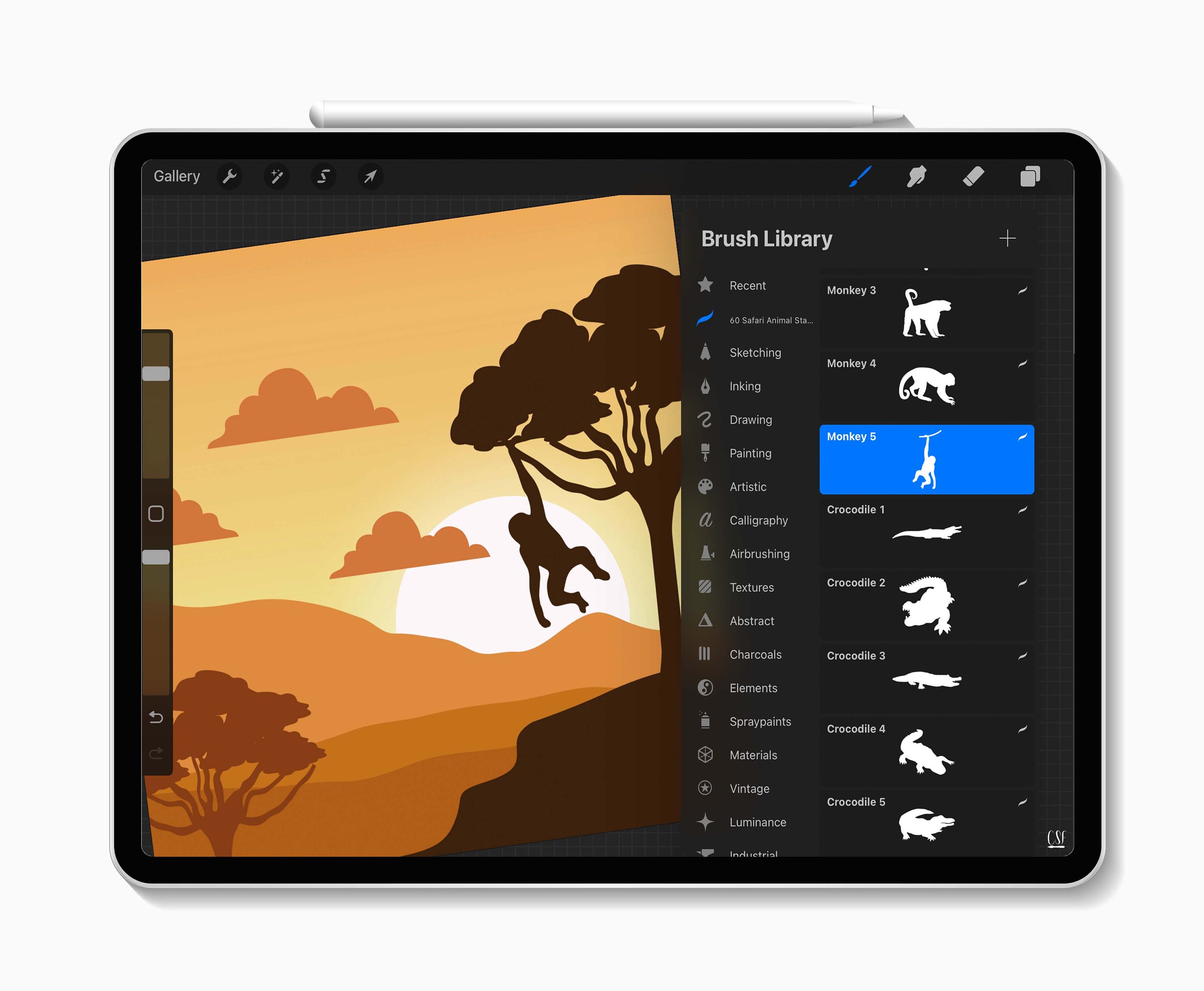60 Procreate Safari Animal Stamp Brushes, Procreate Safari, Safari ...