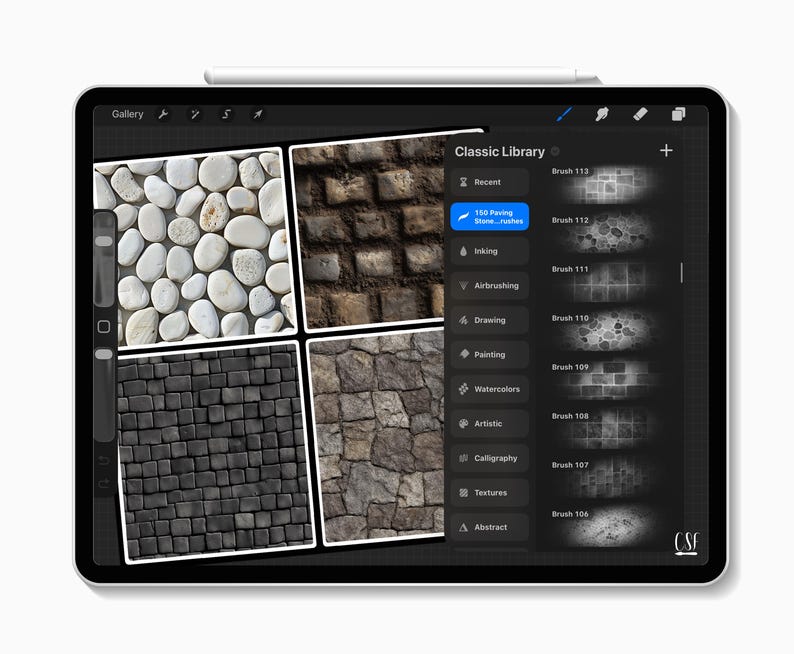 150 Procreate Paving Stone Texture Brushes for Realistic Ground ...