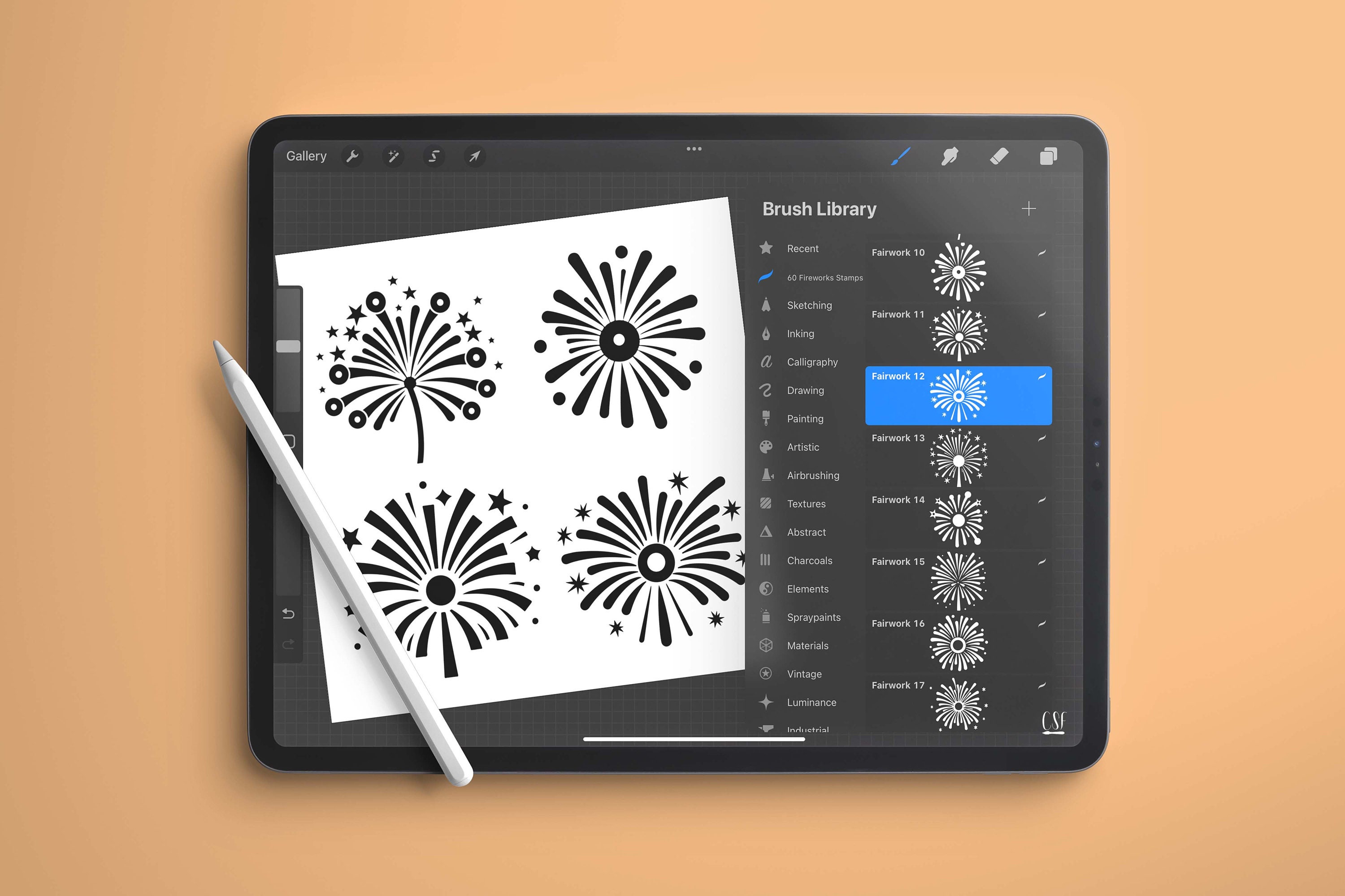 60 Procreate Fireworks Stamp Brushes Fireworks Stamp Set - Etsy