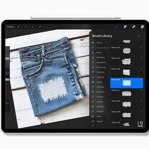 180 Procreate Ripped Jeans Stamp, Grunge Fashion Design, Denim Stamps ...