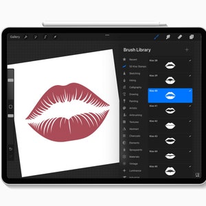 50 Procreate Kiss Stamp, Kiss Stamp Set, Procreate Kissing, Procreate ...