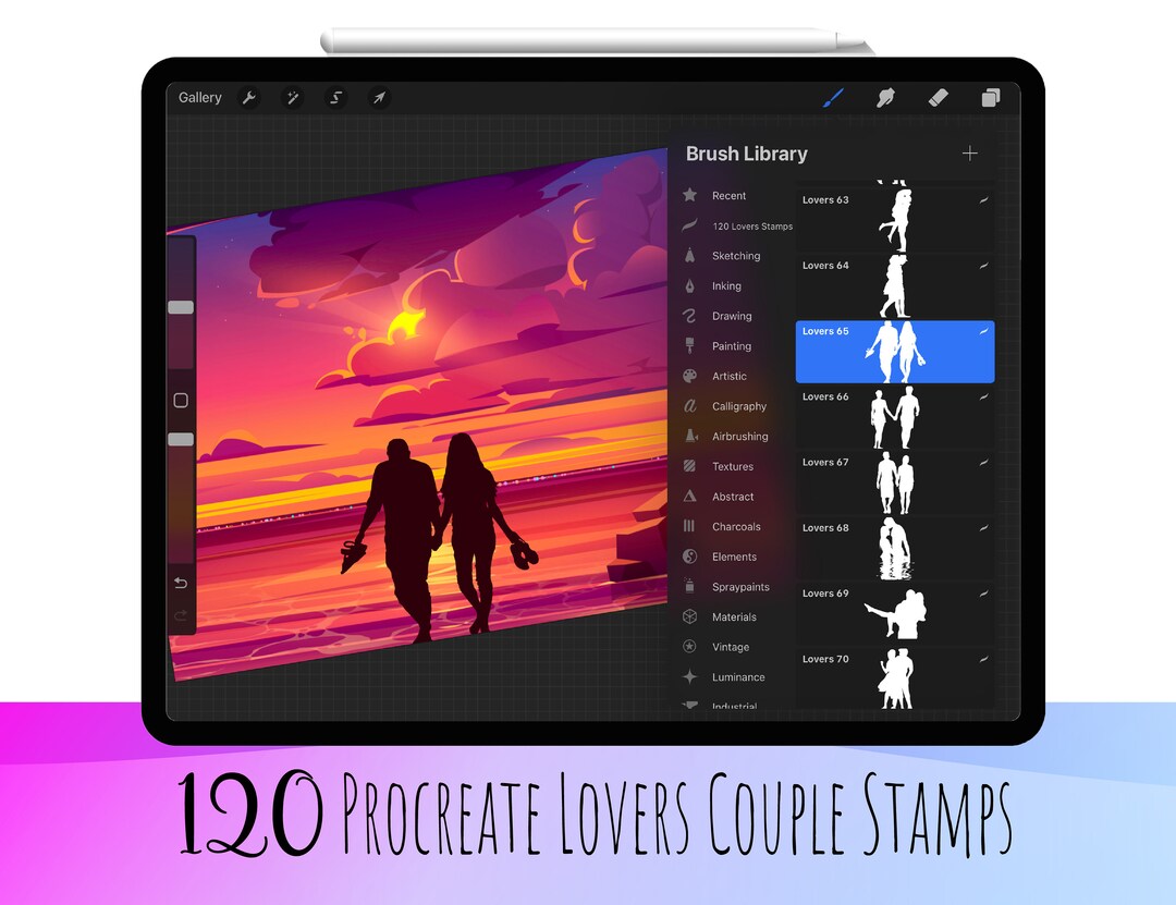 120 Procreate Couple Stamp, Procreate Valentine Stamps,couple Brush Set ...