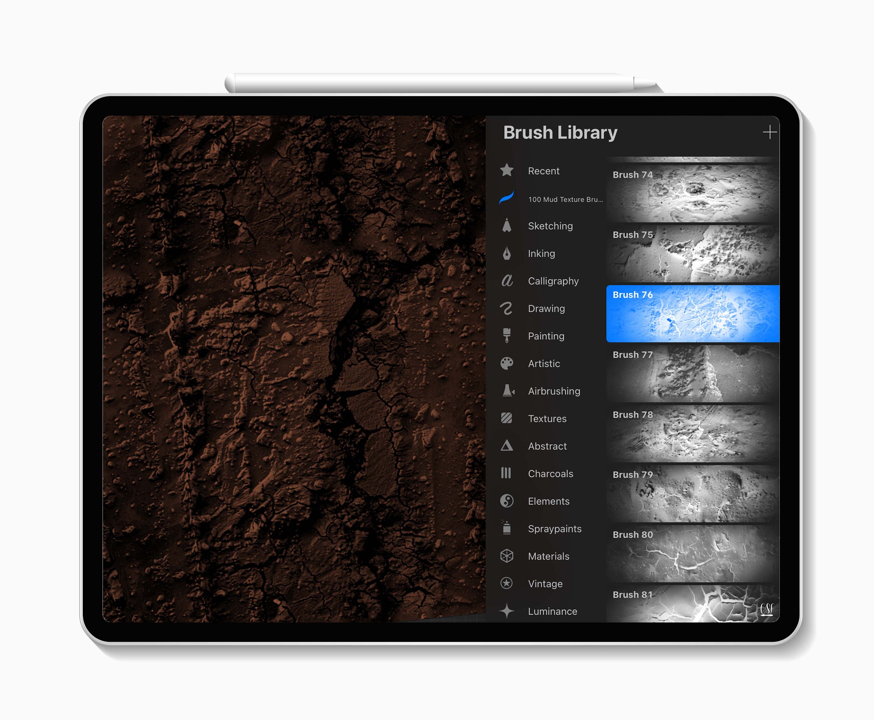 100 Procreate Mud Texture Brushes, Realistic Mud and Dirt Brushes ...