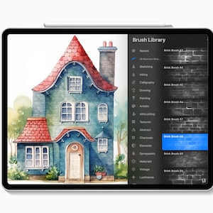 50 Watercolor Brick Wall Procreate Brushes, Brick Texture Procreate ...