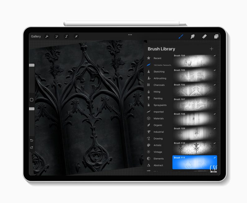 150 Procreate Gothic Texture Brushes, Dark Texture, Gothic Pattern ...